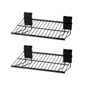 pybtool slatwall shelves, slatwall accessories, slat wall wire shelf, heavy duty garage storage slatwall shelf(2 pack) (16-inch width)