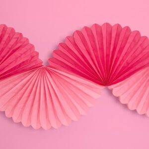 xo, Fetti Pink Paper Fan Garland - 6 Ft. | 3D Bachelorette Party Decorations, Birthday Party Supplies, Pink Preppy HBD, Baby Shower