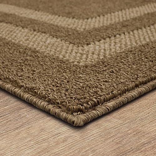 Mohawk Home Alden Sisal Geometric Border Tan 2' 6" x 3' 10" Area Rug Perfect for Living Room, Dining Room, Office