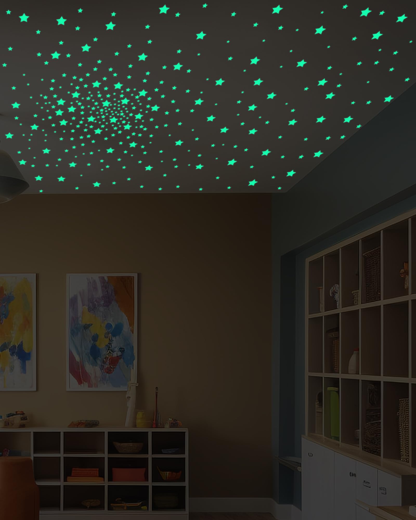 Greingways 201 Pcs Glow in The Dark Stars Stickers for Ceiling Bedroom, Stocking Stuffers for Kids Ages 2-4, 3-5, 4-8, 8-12, Kids Wall Room Decor Toddler Stocking Stuffers for Boys Girls