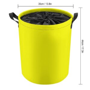 Large Laundry Hamper, Bag, Bright Yellow Solid Plain Collapsible Laundry Basket Dirty Clothes Washing Bin for College Dorm, Family Essentials