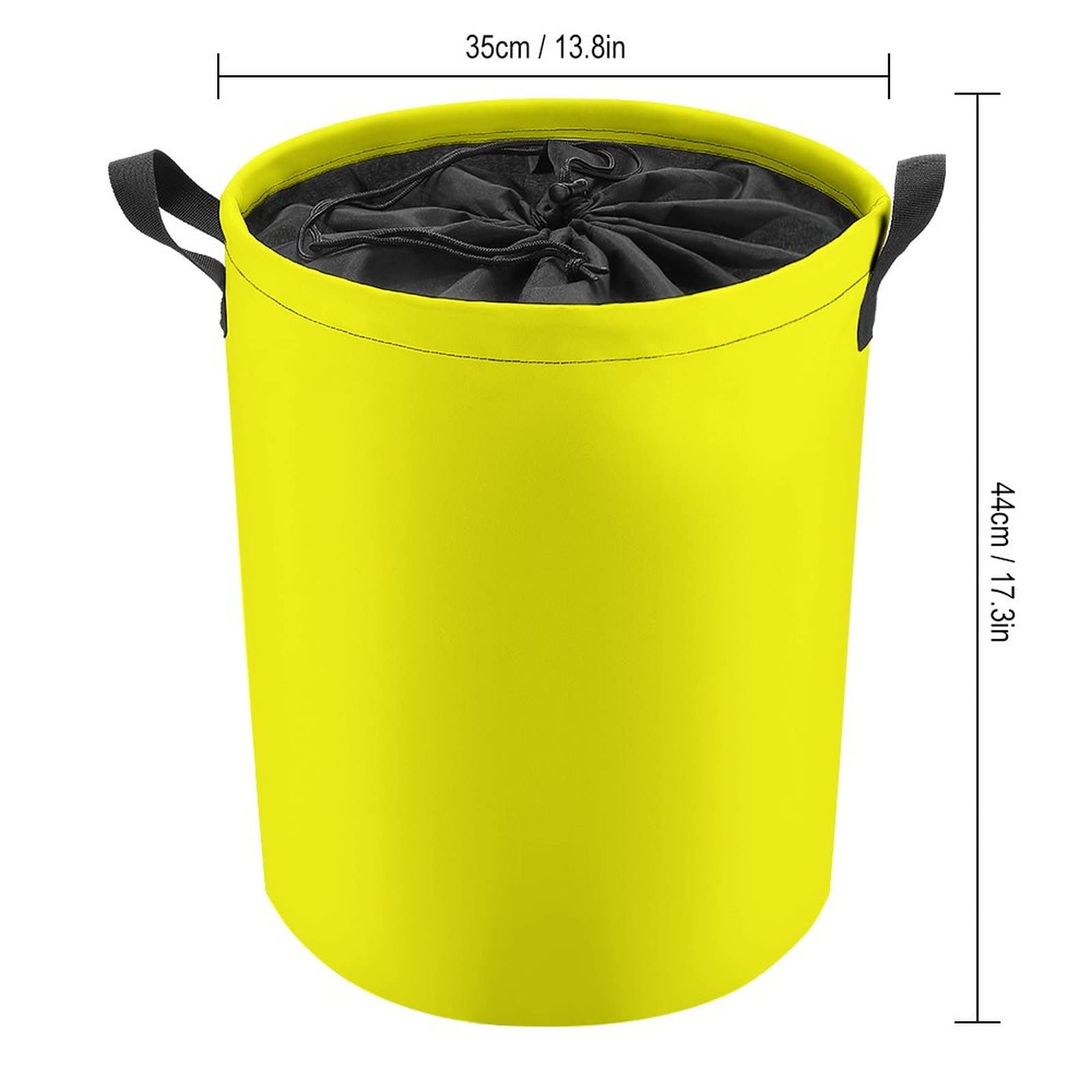 Large Laundry Hamper, Bag, Bright Yellow Solid Plain Collapsible Laundry Basket Dirty Clothes Washing Bin for College Dorm, Family Essentials