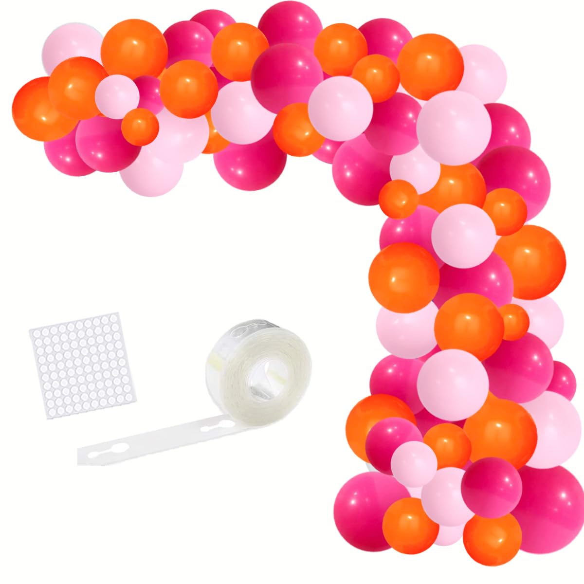 Pink Orange Balloons Garland Arch Kit- Rose Red, Light Pink Balloons Pink and Orange Balloons for Wedding Bridal Shower Bachelorette Birthday Christmas Valentine Party Decorations