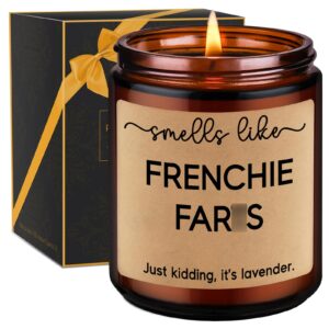 gspy scented candles - frenchie gifts for women, men - bulldog gifts, frenchie gifts for frenchie lovers - funny birthday, christmas gifts for frenchie mom, dad, friend, sister, frenchie owner