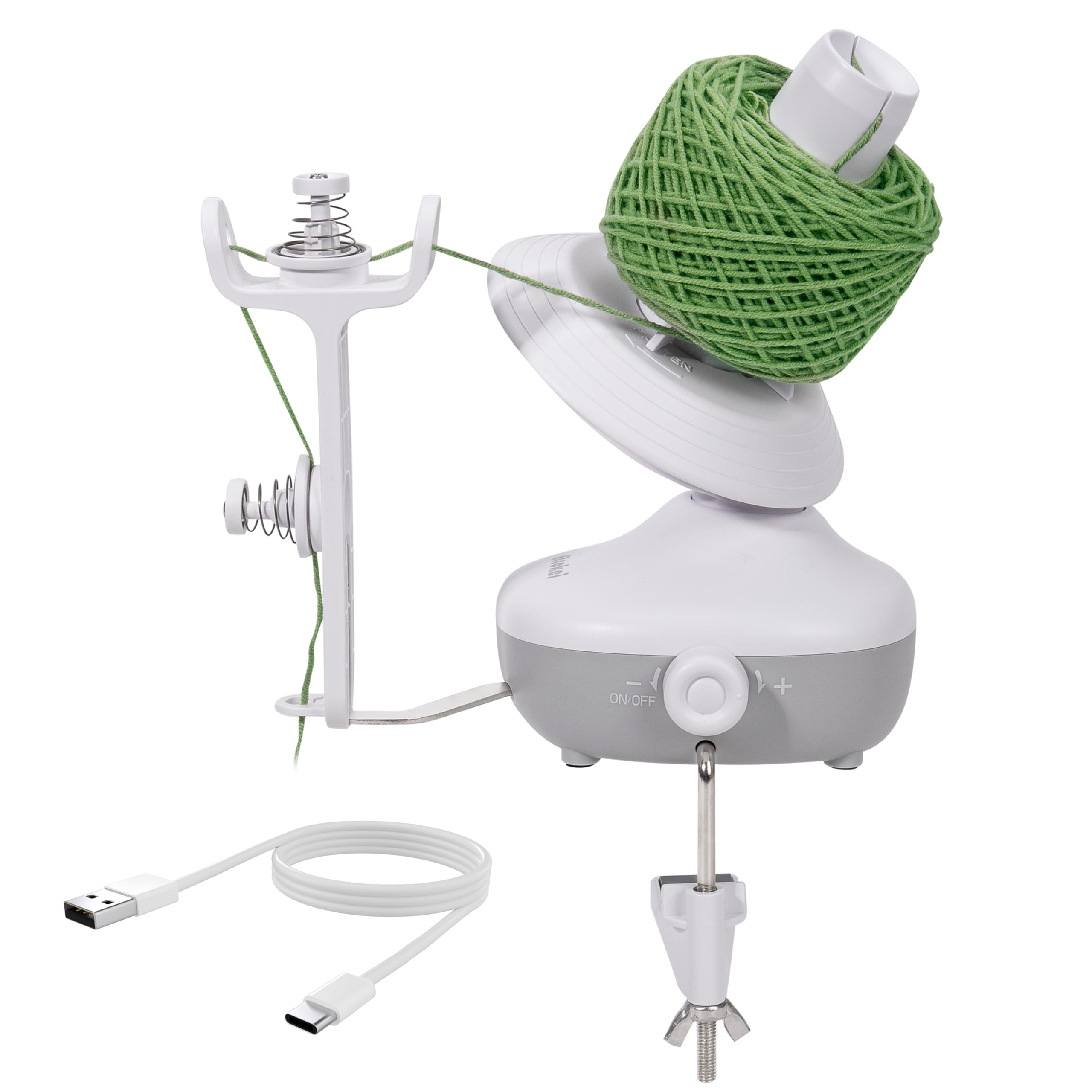 Etcokei Yarn Winder, Electric Yarn Ball Winder for Crocheting, Compact Yarn Cake Winder with Strong Tension Stepless Speed, Automatic Yarn Spinner Wool Winder, Ideal Helper for Knitting Lovers(White)