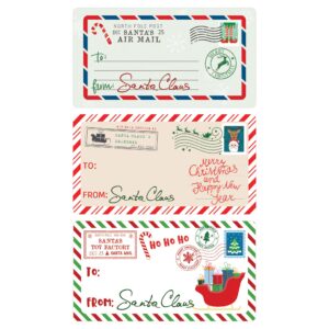 from santa gift tags, peel and stick christmas gift tags - 75 labels, from santa stickers for kids christmas wrapping paper