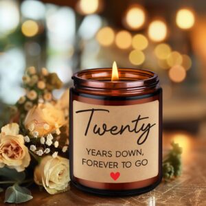 Fairy's Gift 20th Anniversary Candle Gifts, 20 Year Anniversary Romantic Gifts for Him Her Husband Boyfriend Wife GF, 20th Anniversary Couples Gifts, 20th Wedding Anniversary Happy Gifts for Couple