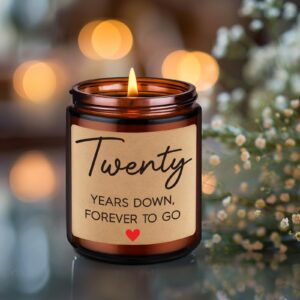 Fairy's Gift 20th Anniversary Candle Gifts, 20 Year Anniversary Romantic Gifts for Him Her Husband Boyfriend Wife GF, 20th Anniversary Couples Gifts, 20th Wedding Anniversary Happy Gifts for Couple