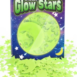 Greingways 201 Pcs Glow in The Dark Stars Stickers for Ceiling Bedroom, Stocking Stuffers for Kids Ages 2-4, 3-5, 4-8, 8-12, Kids Wall Room Decor Toddler Stocking Stuffers for Boys Girls