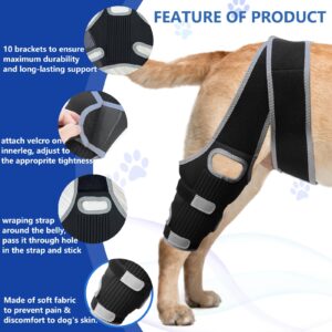 Dog Knee Brace with Side Stabilizers for Dog ACL, Adjustable Canine Shoulder Hip Wraps for Arthritis & Torn CCL, Wound Care & Loss of Stability from Arthritis, Injury & Sprain Protector (XL, Grey)