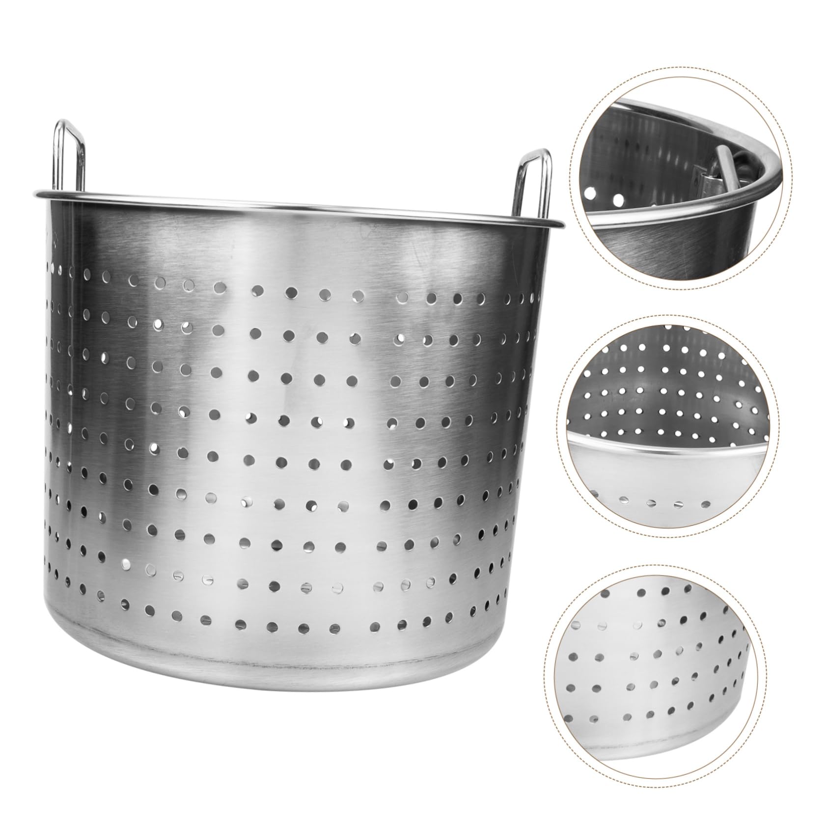 DOITOOL Crawfish Leaky Pot Crawfish Seafood Pot Seafood Boil Pot Stainless Steel Crawfish Pot Crawfish Crab Steamer Pot Strainer Basket Stock Pot Insert for Outdoor Cooking Accessories Silver