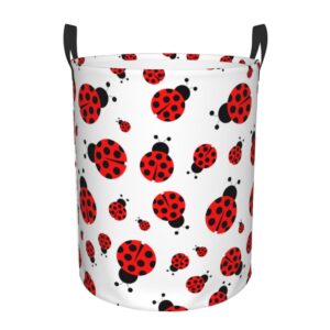 laundry hamper compatible with ladybug red black dots white collapsible large clothes basket with easy carry extended handles for clothes toys bathroom nursery