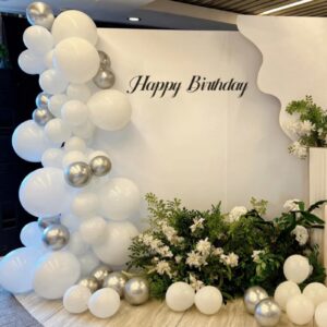 KAWKALSH 137Pcs White Balloon Garland Arch Kit, Latex Balloons Different Sizes Party Balloon for Birthday Party Graduation Baby Shower Wedding Holiday Balloon Decoration