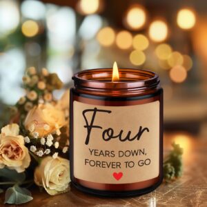 Fairy's Gift Anniversary Candle Gifts, 4 Year Anniversary Happy Gifts for Him Her Husband Wife Boyfriend Girlfriend, 4th Anniversary Couples Gifts, 4th Wedding Anniversary Romantic Gifts for Couple