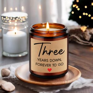 Fairy's Gift Anniversary Candle Gifts, 3 Year Anniversary Couples Gifts for Him Her Wife Boyfriend GF Husband - 3rd Anniversary Happy Gifts - 3 Year Wedding Anniversary Romantic Gifts for Couple