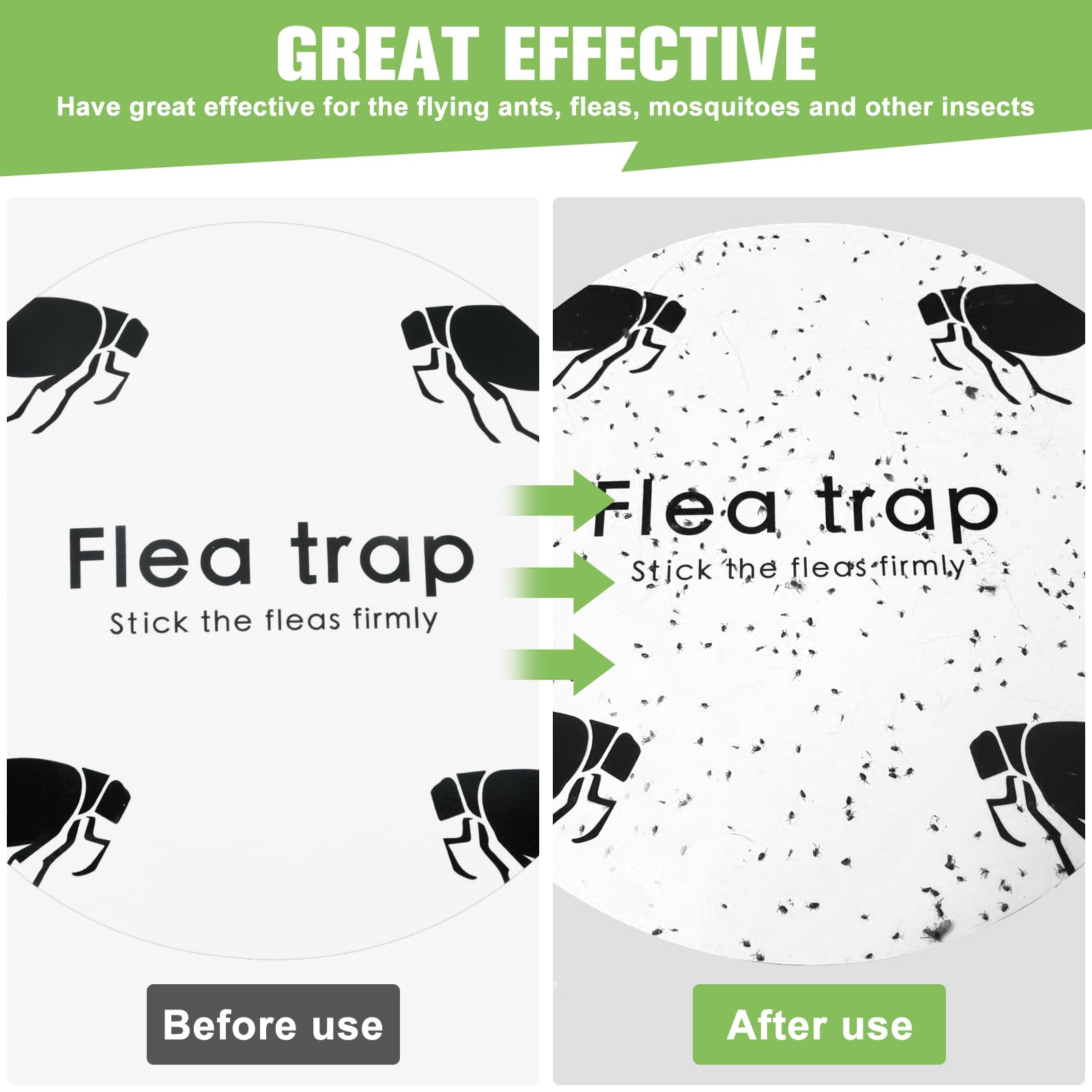 KILSACO Flea Trap Refill Discs- Sticky Glue Boards 14 Packs- 7.1 Inch Natural Glue Board, Non-Toxic Refill Glue Pad Replacement Mat Fits Most Flea Traps