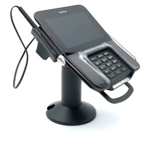 DCCStands Verifone M400/M440 Swivel and Tilt Low Profile 4" Terminal Stand, Screw-in and Adhesive, Black