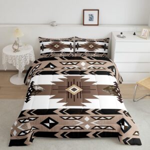 western decor,vintage exotic indian geometry queen comforter set boho western bedding sets,ethnic tribal arrow quilt aztec duvet insert,western home decor farmhouse decor,white brown