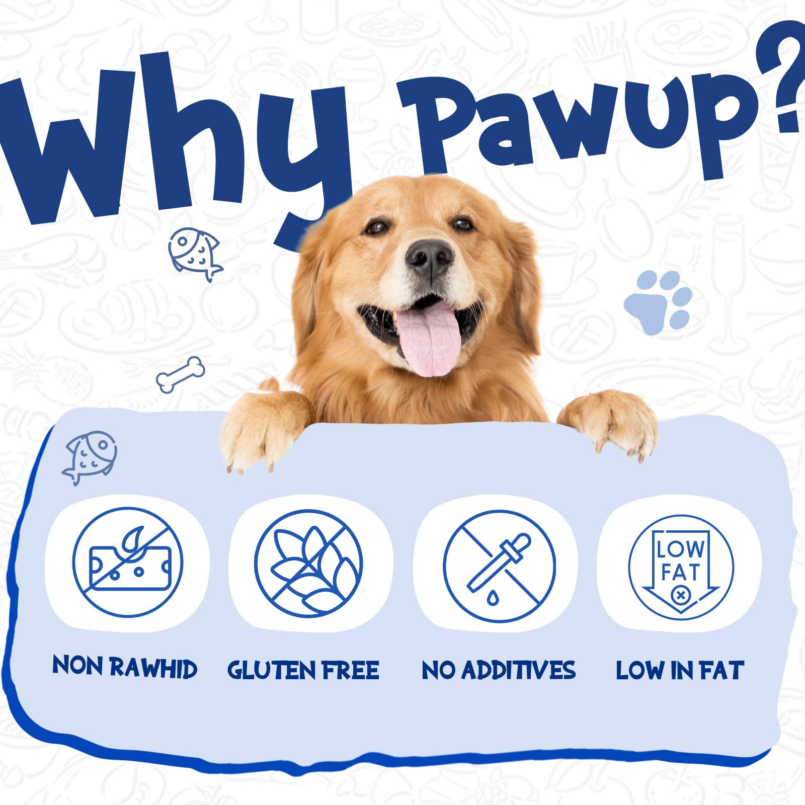 PAWUP Cod Skin Rolls Dog Treats Natural High Omega 3 Dog Snacks, Single Ingredient Cod Skin Chews for Small Dogs w/Taurine, 8 oz