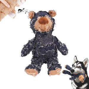 2023 new indestructible robust bear dog toy- companion for heavy, stuffed plush dog toys ideal pet gift for small, medium, and large breeds (l, blue)