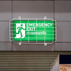 PRETYZOOM Exit Sign Damage Stopper Metal Wire Guard Exit Sign Damage Cage Wall Mounted Emergency Exit Light Protective Cover for Exit Sign or Emergency Light