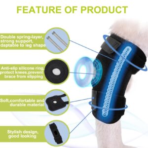 Dog Leg Brace for Font Rear Hock & Ankle, Canine Leg Joint Compression Wrap for Torn ACL & CCL, Dog Foot Injury and Sprain Protection, Wound Care and Loss of Stability from Arthritis 1pair (M)