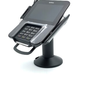 DCCStands Verifone M400/M440 Swivel and Tilt Low Profile 4" Terminal Stand, Screw-in and Adhesive, Black