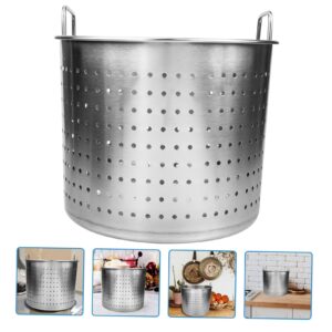 DOITOOL Crawfish Leaky Pot Crawfish Seafood Pot Seafood Boil Pot Stainless Steel Crawfish Pot Crawfish Crab Steamer Pot Strainer Basket Stock Pot Insert for Outdoor Cooking Accessories Silver