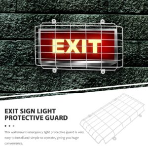 PRETYZOOM Exit Sign Damage Stopper Metal Wire Guard Exit Sign Damage Cage Wall Mounted Emergency Exit Light Protective Cover for Exit Sign or Emergency Light