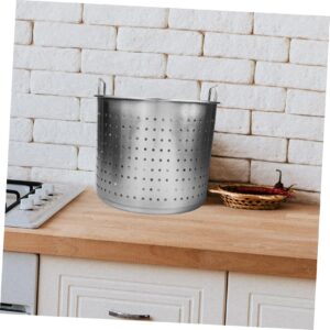 DOITOOL Crawfish Leaky Pot Crawfish Seafood Pot Seafood Boil Pot Stainless Steel Crawfish Pot Crawfish Crab Steamer Pot Strainer Basket Stock Pot Insert for Outdoor Cooking Accessories Silver