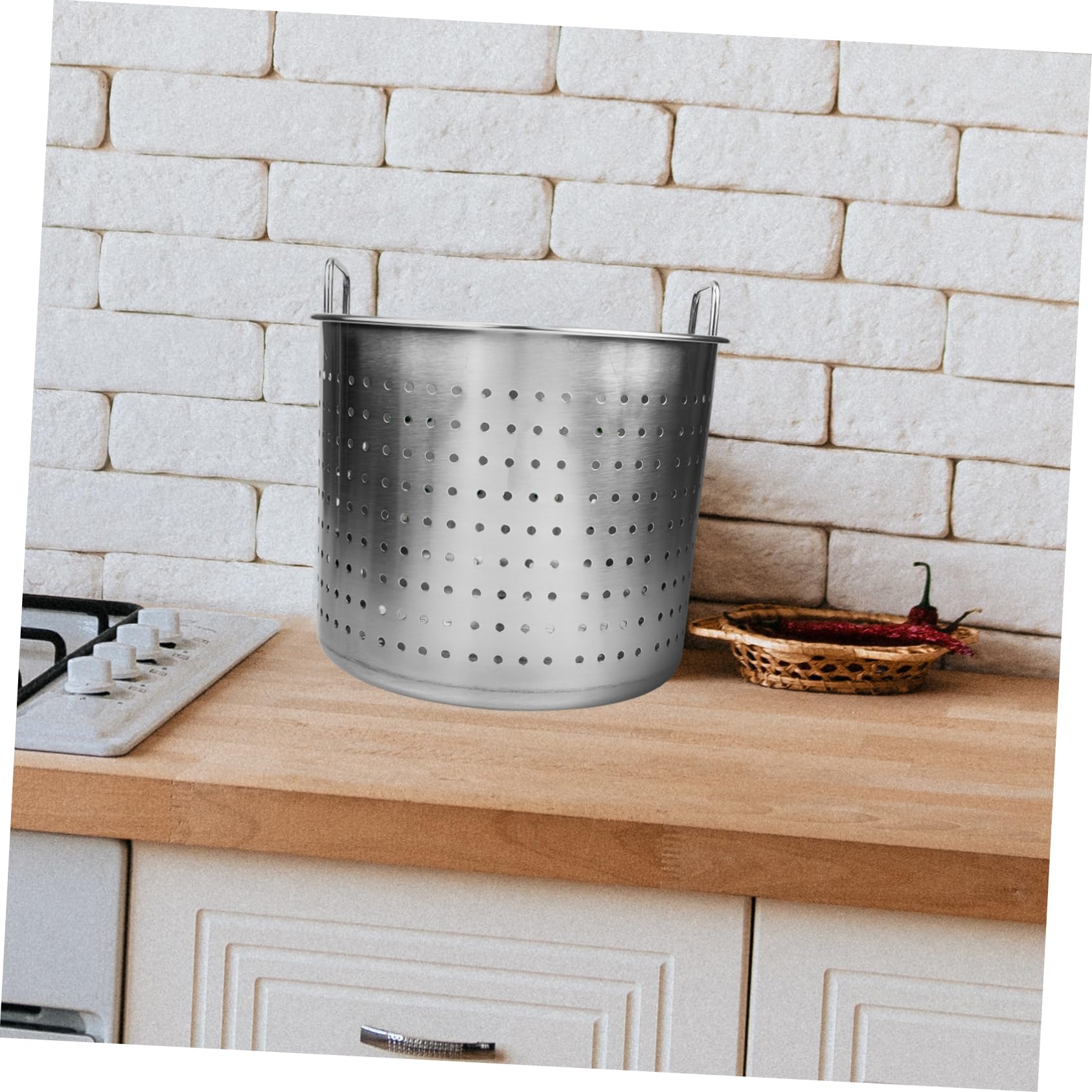 DOITOOL Crawfish Leaky Pot Crawfish Seafood Pot Seafood Boil Pot Stainless Steel Crawfish Pot Crawfish Crab Steamer Pot Strainer Basket Stock Pot Insert for Outdoor Cooking Accessories Silver