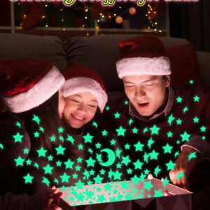 Greingways 201 Pcs Glow in The Dark Stars Stickers for Ceiling Bedroom, Stocking Stuffers for Kids Ages 2-4, 3-5, 4-8, 8-12, Kids Wall Room Decor Toddler Stocking Stuffers for Boys Girls