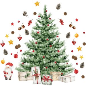 large christmas tree wall decals merry christmas diy watercolor wall stickers peel and stick removable christmas tree giant wall decals for bathroom bedroom living room offices home decoration