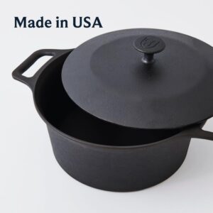 Field Company No.8 Cast Iron Dutch Oven - Pre-seasoned, Made in USA