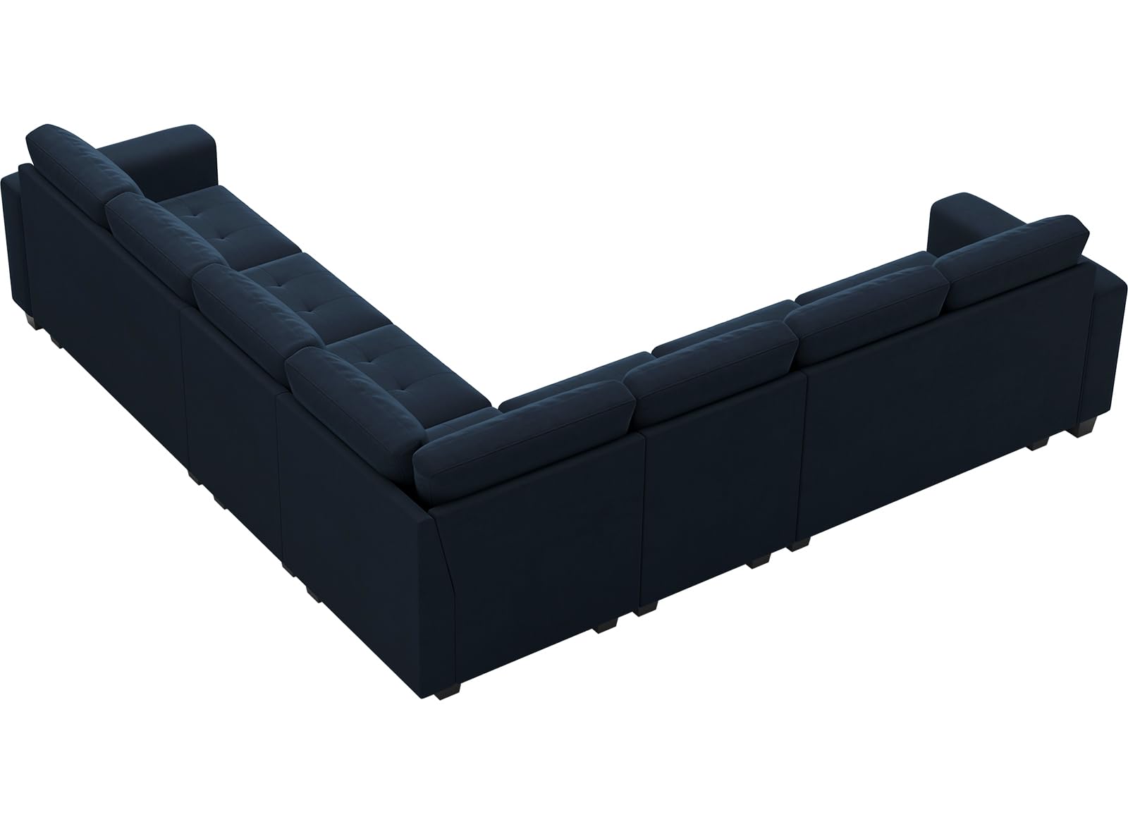 Belffin Modular Velvet Sectional L Shape Sofa Couch Oversized Convertible Sectional Sofa Couch with Reversible Chaise for Living Room Blue