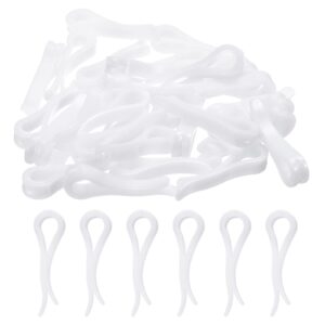 uxcell 30pcs durable plastic alligator clips, 1.5" white u shape shirt clip clothespins for folding ties, pants, socks, garments