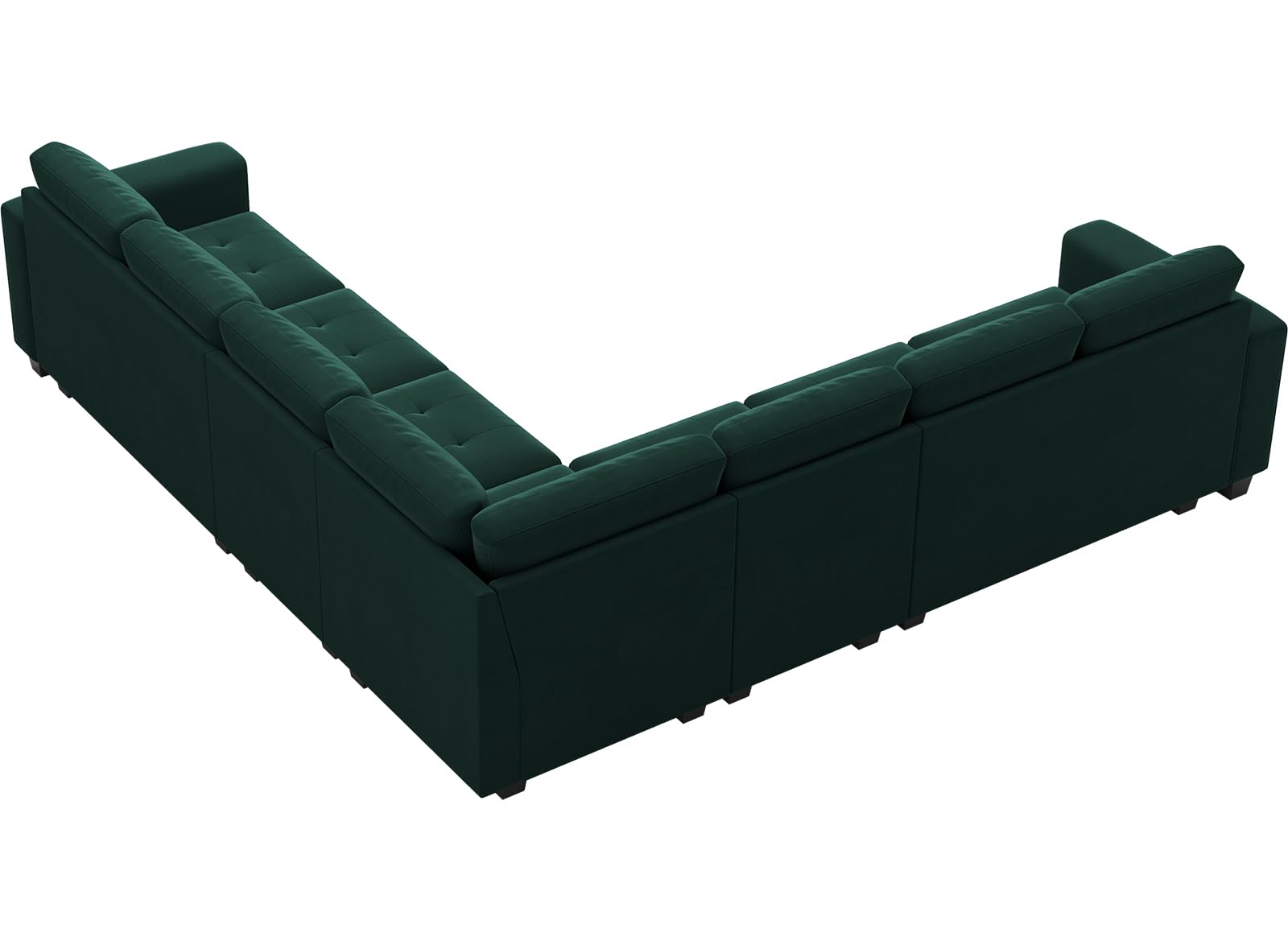 Belffin Modular Velvet Sectional L Shape Sofa Couch Oversized Convertible Sectional Sofa Couch with Reversible Chaise for Living Room Green