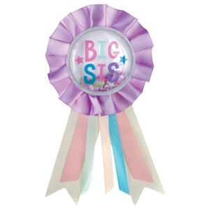 assorted color award ribbon, 5.5" x 3.15" - perfect for baby showers & birth announcements, 1 piece, big sis