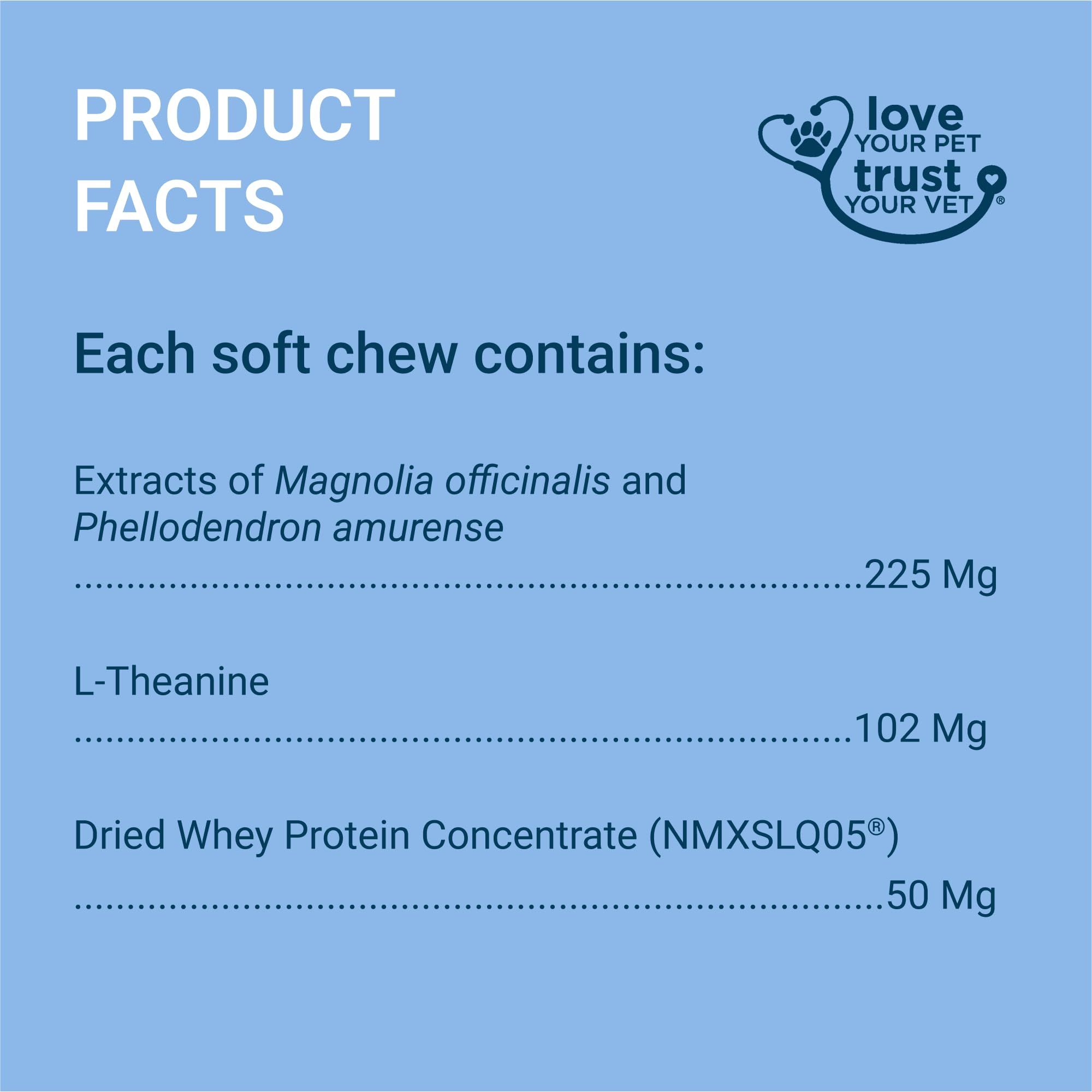 Nutramax Solliquin Calming Behavioral Health Supplement for Large Dogs - with L-Theanine, Magnolia/Phellodendron, and Whey Protein Concentrate, 75 Soft Chews