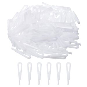 uxcell 300pcs durable plastic alligator clips, 1.5" white u shape shirt clip clothespins with teeth for folding ties, pants, socks, garments