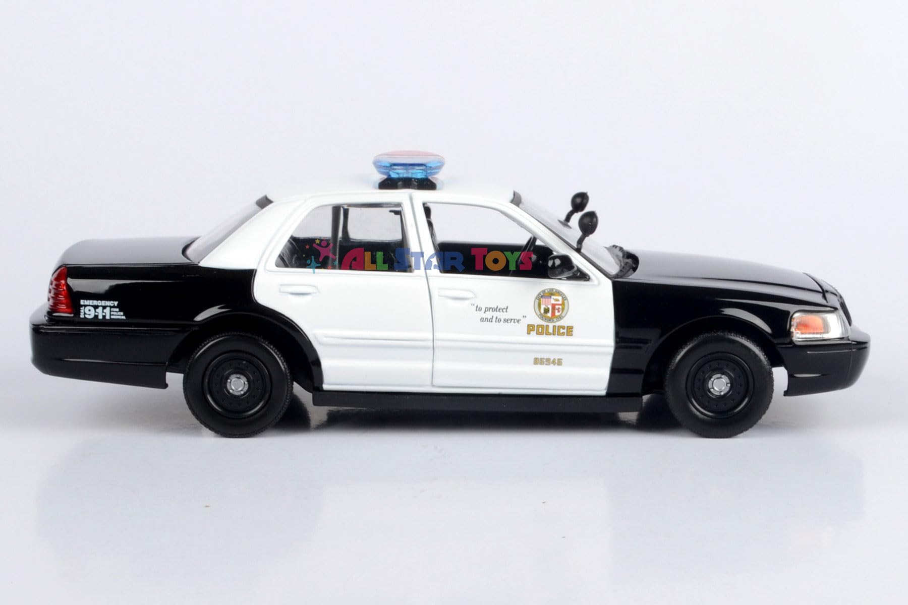 Motormax 2010 Ford Crown Victoria Police Interceptor LAPD Los Angeles Police Department 1/24 Diecast Model 76946 by All Star Toys