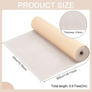 BENECREAT 15.7 x 118inch Antique White Self Adhesive Velvet Flocking Sheet Velvet Fabric Roll Drawer Liner for Jewelry Box Decoration 0.6mm Thickness