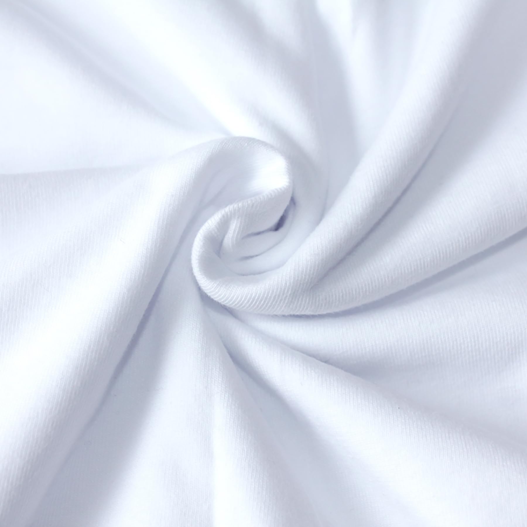 Pure Organic Cotton White Fabirc by The Yard Light Knitted Jersey Fabric, Very Soft Good for T-Shirt, Bed Sheet or Underware Vest Baby's Cloth Dust Cover Cloth DIY Fabric(2Y)