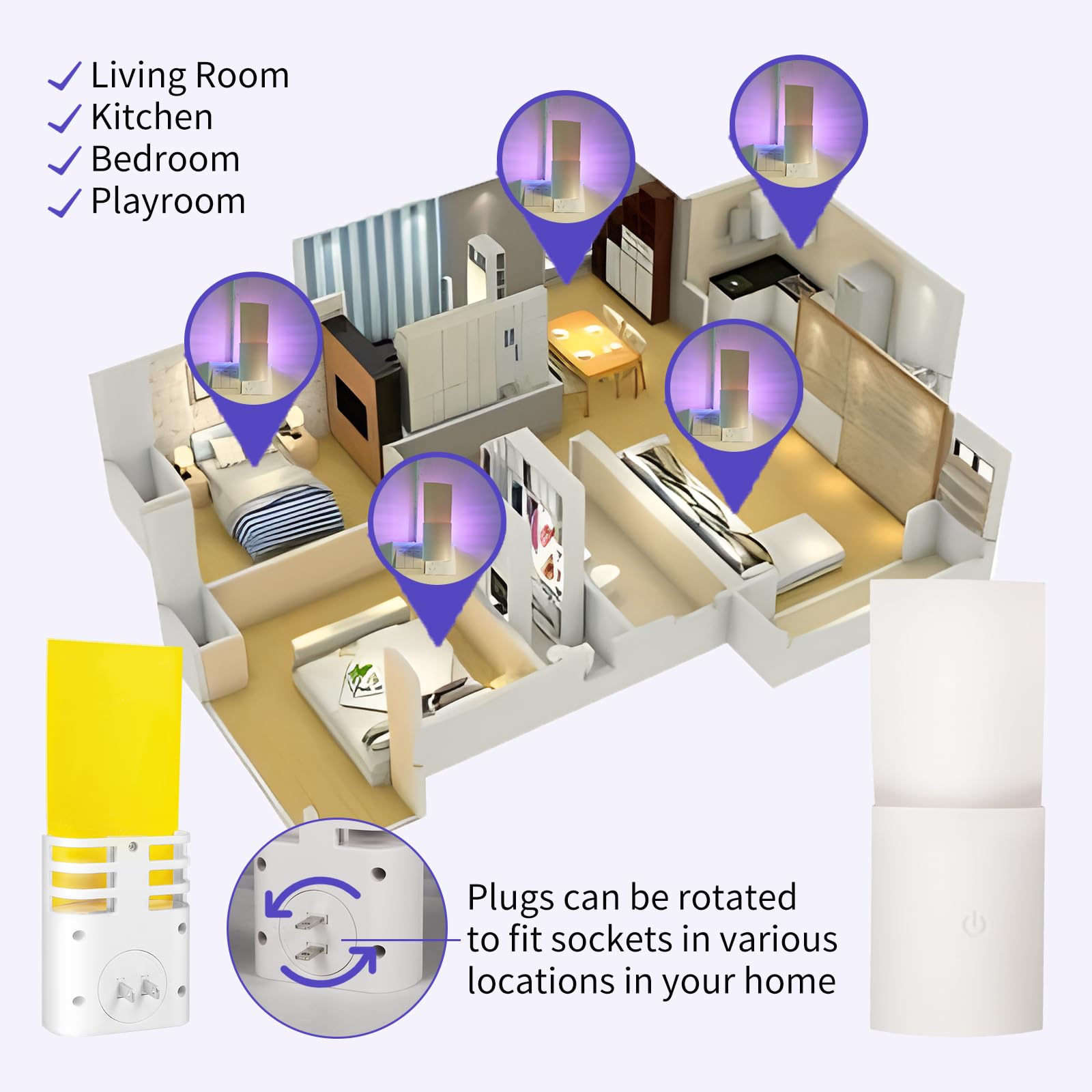 2 Packs Fly Traps Indoor for Home Plug in Bug Catcher Indoor with 20 Sticky Glue Card Refills and Plug in UV Bug Light, Mosquito Trap for Gnats Moths Mosquitos Flies