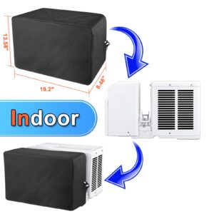 600D Outdoor Air Conditioner Covers and Indoor Air Conditioner Cover for U-Shaped Window Air Conditioner Unit, with Adjustable Hook and Loop Straps, Full Coverage and Dust-Proof Waterproof, Washable