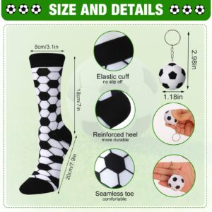 Umigy 6 Pieces Christmas Soccer Gifts Sets Include 20oz Soccer Stainless Steel Tumblers Mug with Lid Novelty Soccer Socks and Soccer Keychains for Friends Soccer Lovers