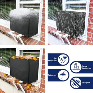 600D Outdoor Air Conditioner Covers and Indoor Air Conditioner Cover for U-Shaped Window Air Conditioner Unit, with Adjustable Hook and Loop Straps, Full Coverage and Dust-Proof Waterproof, Washable