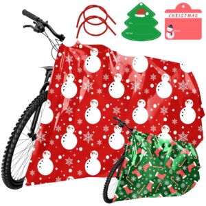 tranquilbliss large christmas gift bags 2 oversized bags 60”x72” with tag & tie for presents christmas, jumbo large size plastic gift bags for huge gifts presents wrapping bicycle bike,heavy duty bags