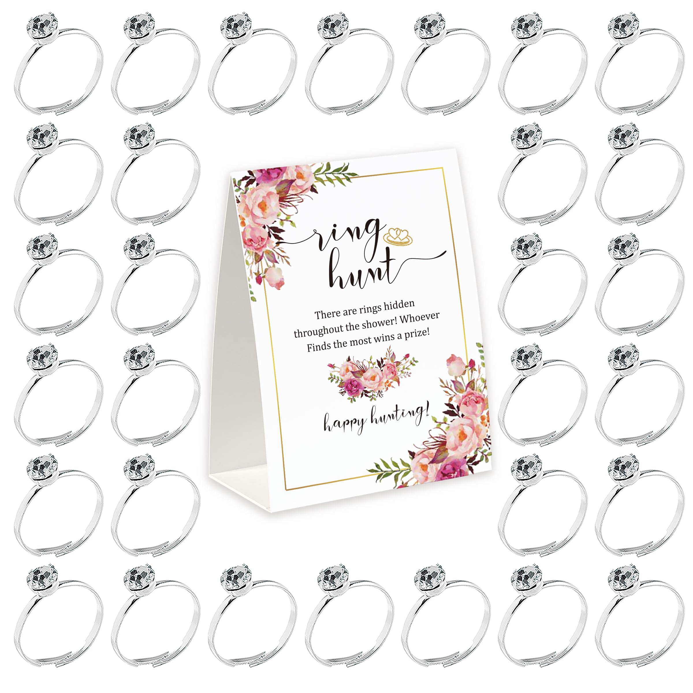 Ring Hunt Game, Bridal Shower Game, Bridal Shower Decoration, Bachelorette Decoration Party, Engagement Party Game, Bridal Shower Party Ring Scavenger Hunt-JZXB005