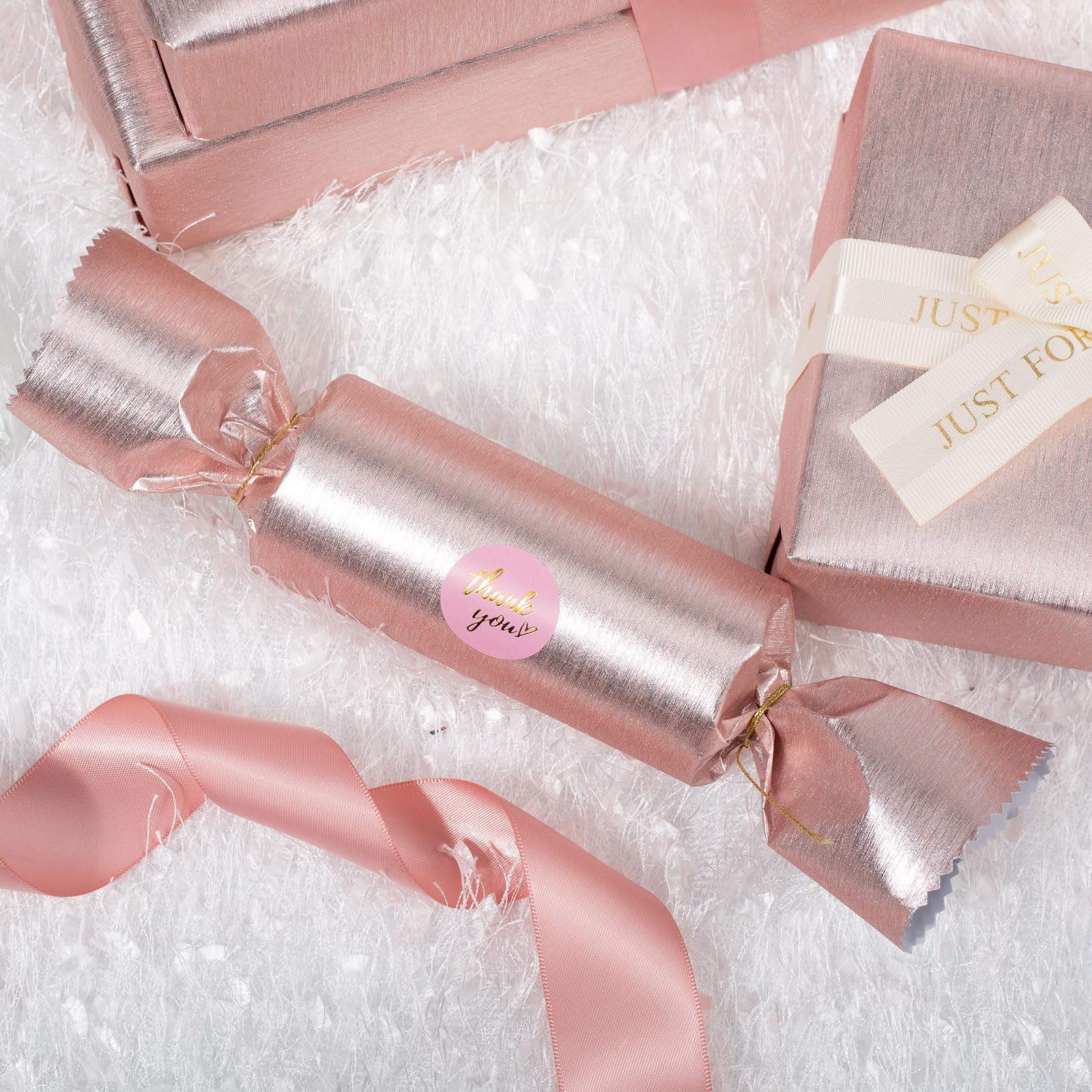 Yarcony Wrapping Paper Roll - 17 Inch x 16.5 Feet Brushed Metallic Brush Rose Gold Packing Paper with Basic Texture for Birthdays, Anniversaries, Baby shower,Holiday and Weddings